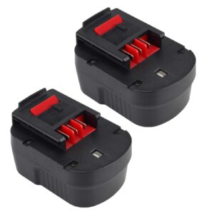 2pack 3600mah ni-mh replacement for black and decker 12v battery compatible with black and decker 12 volt battery hpb12 fs120bx fsb12 fs120b a1712 a12 bd12psk ss12 bdid1202 xd1200k cdc120asb hpd12k-2