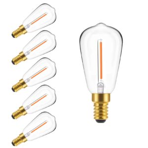 newpow edison vintage string lights replacement bulb, warm light - 2200k shatterproof dimmable waterproof - 6 pack