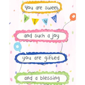 Prime Greetings Birthday Card Great Granddaughter, Made in America, Eco-Friendly, Thick Card Stock with Premium Envelope 5in x 7.75in, Packaged in Protective Mailer