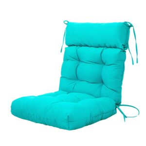 artplan outdoor cushions of adirondack chair with high back wicker tufted pillow for outdoor furniture set of 1, 44"x21"x4", teal