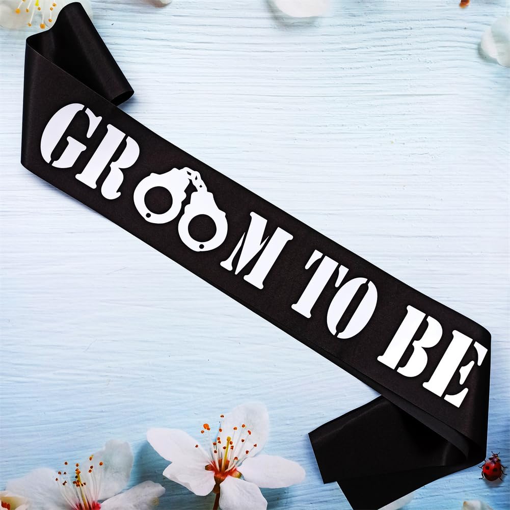 Magnusson's Garden Groom to Be Sash, Funny Bachelor Groom in Handcuffs Sash, Future Groom Accessories, Wedding Gift Idea from Bride, Best Man, Groomsmen, Mother of The Bride and Groom