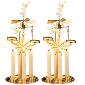 fox valley traders angel abra carousel and candles, set of 2