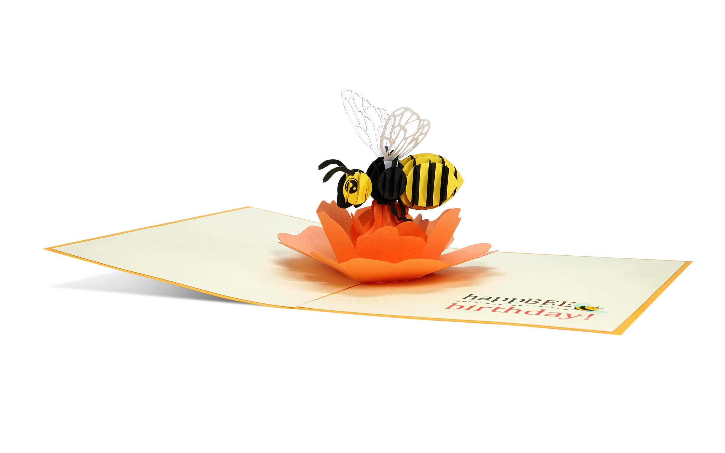 Diese-Klappkarten Birthday Card HappBEE Birthday | Pop up Happ Birthday Card featuring a 3D Bee on a Flower | Funny Bee Hive Greeting Card or Birthday Gift Voucher, G27