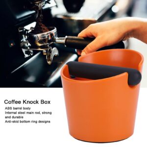 Coffee Knock Box Espresso Knock Box 4.4 Inch Shock-Absorbent Espresso Dump Bin Coffee Bin With Removable Knock Bar and Non-Slip Base Espresso Dump Bin Coffee Residue Bucket Coffee Bin(ORANGE)