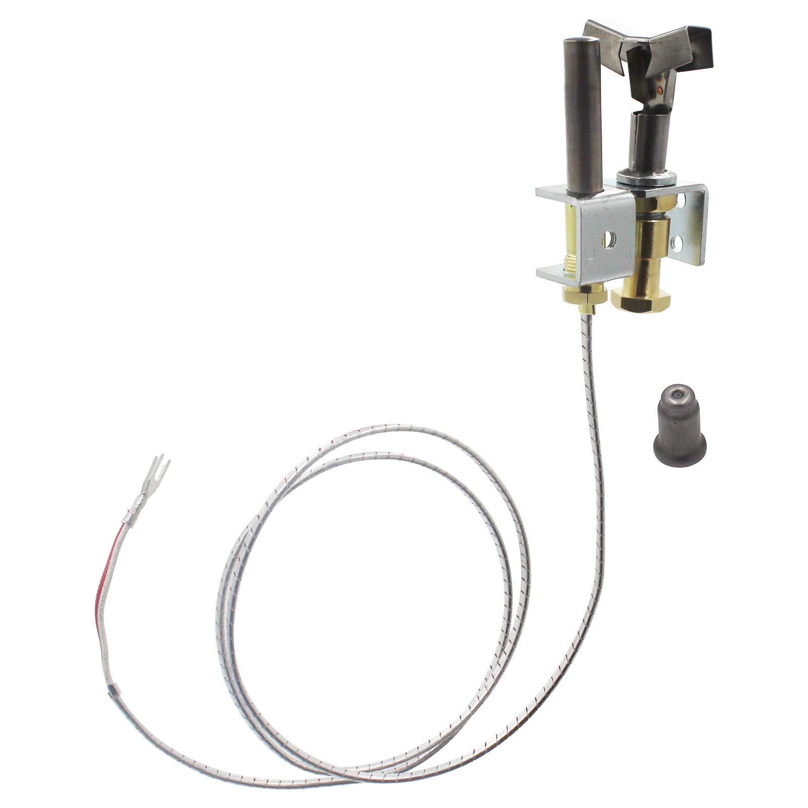 MCAMPAS 3 Way Flame Pattern Pilot Burner with 750 Millivolt Thermopile Assembly Kit for New Deep Fryer