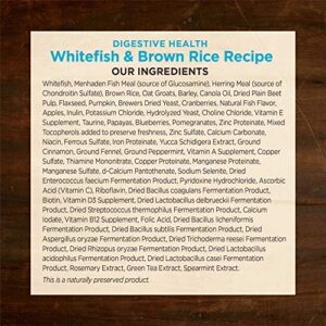 Wellness CORE Digestive Health Dry Dog Food with Wholesome Grains, Highly Digestible, for Dogs with Sensitive Stomachs, Made in USA with Real Protein (Whitefish & Brown Rice, 4-Pound Bag)