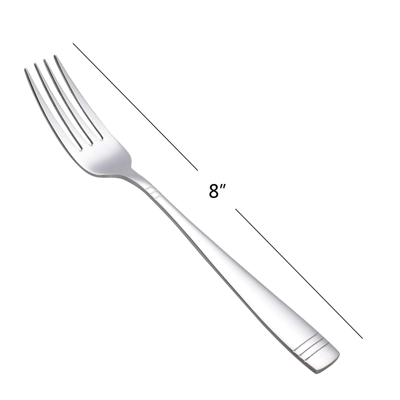 Easymanie Stainless Steel Dinner Forks Set, 12 Pieces