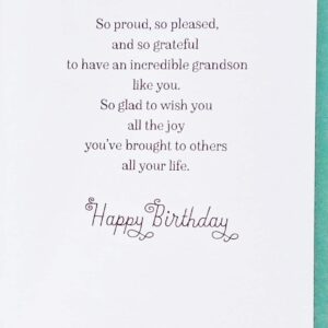 Greeting Card Grandson You Are Someone To Be Proud Of - Wish You All The Joy You've Brought To Others All Your Life - Happy Birthday