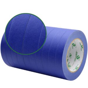 BOMEI PACK 10Pcs Blue Painters Tape, 5.5Mil 3/4in 55y, Residue Free Wall Painting Masking Tape with Sharp Lines