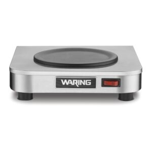 waring commercial wcw10 café deco single coffee carafe warmer, 120v, 5-15 phase plug, single burner silver