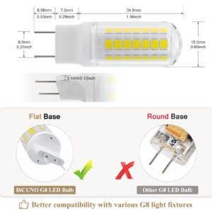 DiCUNO G8 Dimmable LED Bulb Flat Base 4W (40W Halogen Equivalent), Daylight White 5000K, 450LM, Bi Pin Base Bulb Replacement for Under Counter, Under-Cabinet Light and Puck Light, 6 Pack