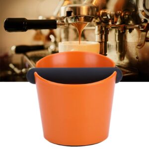 Coffee Knock Box Espresso Knock Box 4.4 Inch Shock-Absorbent Espresso Dump Bin Coffee Bin With Removable Knock Bar and Non-Slip Base Espresso Dump Bin Coffee Residue Bucket Coffee Bin(ORANGE)