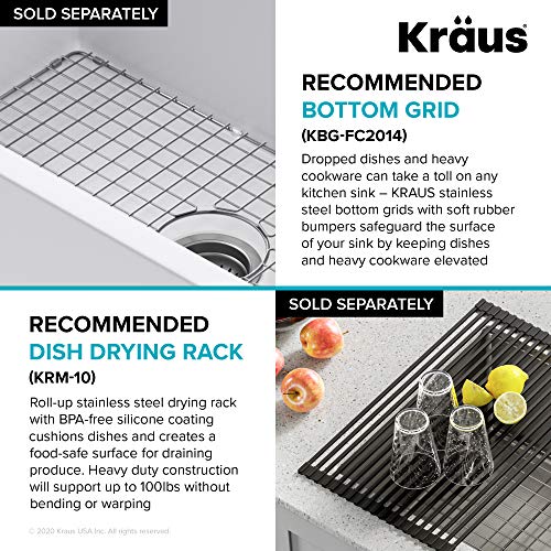 KRAUS Turino™ 24” Drop-In Undermount Fireclay Single Bowl Kitchen Sink with Thick Mounting Deck in Gloss White, KFD1-24GWH