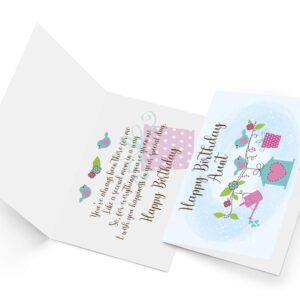 Prime Greetings Birthday Card Aunt, Made in America, Eco-Friendly, Thick Card Stock with Premium Envelope 5in x 7.75in, Packaged in Protective Mailer