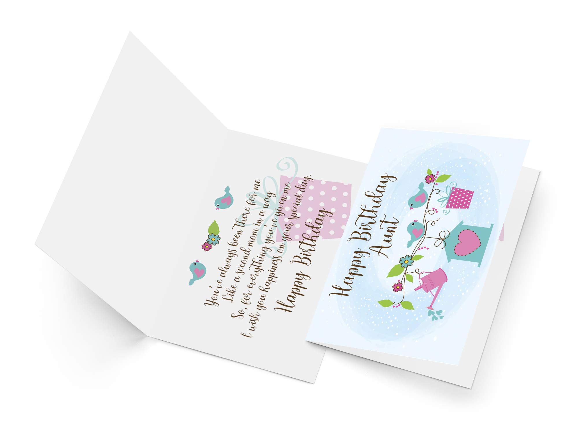 Prime Greetings Birthday Card Aunt, Made in America, Eco-Friendly, Thick Card Stock with Premium Envelope 5in x 7.75in, Packaged in Protective Mailer