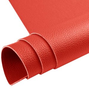 hguan double sided faux leather sheets 7.9"x26.5",used to make leather earrings, hair bows, sewing and different diy projects (red)