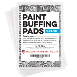 impresa [3 pack xl paint buffing pads for glitter wall paint - for use with glitter paint additives (4 x 6) made in the usa