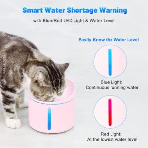 Cat Feeder and Water Dispenser, Automatic Cat Feeder with app and Water Dispenser in Set 2 Packs for Small Medium Pets Puppy Kitten (Pink)