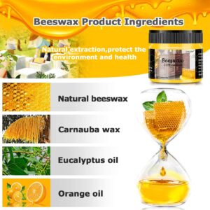 CARGEN Beeswax Furniture Polish, Wood Seasoning Beeswax for Furniture Wood Polish for Floor Tables Chairs Cabinets for Home Furniture to Protect and Care 1pcs Wood Wax and Sponge.