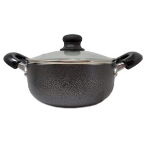 multi-purpose non-stick aluminum dutch oven with glass lid (3qt)