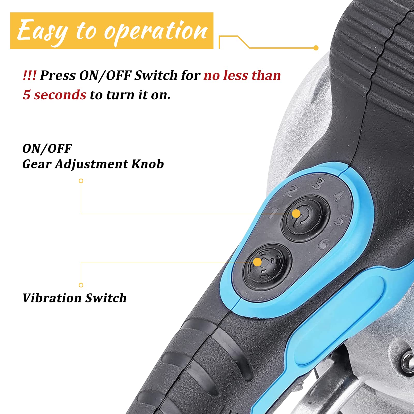 YJINGRUI Tile Vibrator 10000mAh 18000r/min 6 Gears, Hand-held Tile Tiling Machine Tile Tiler Upgrade Lock Button Li-On Rechargeable