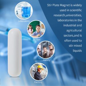 5 Pcs 25mm(1 inch) PTFE Magnetic Stirrer Mixer Stir Bar,White Color,Laboratory Bar,Stir Plate Bar,7mm25mm Stir Bars