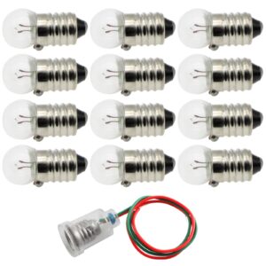 fdxgyh e10 2.5v 0.3a mini light bulbs 12pcs old fashioned christmas lights replacement bulbs physical electrical experiment replacement bulbs for string lights with bulb holder