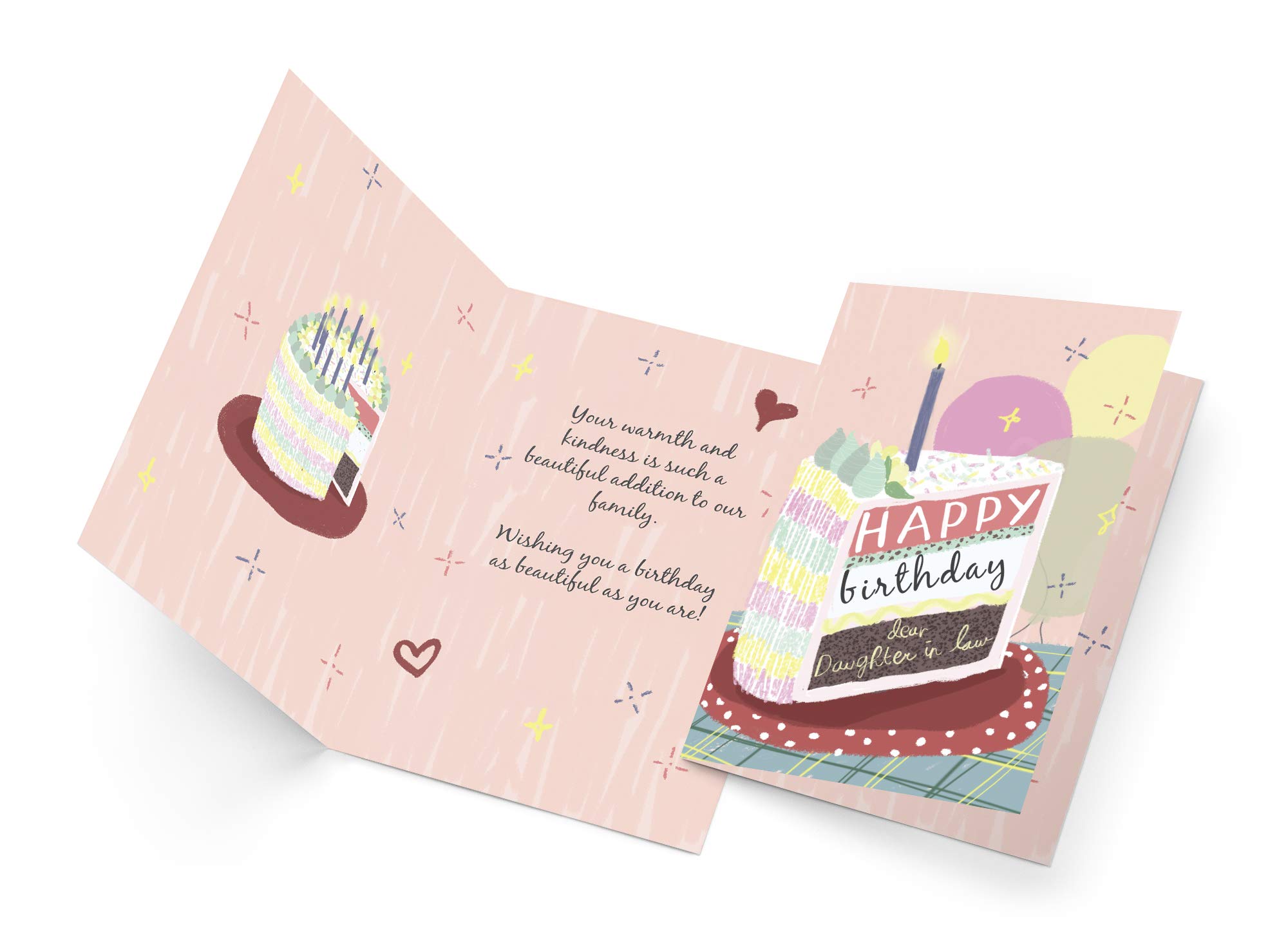 Prime Greetings Daughter In Law Birthday Card, Made in America, Eco-Friendly, Thick Card Stock with Premium Envelope 5in x 7.75in, Packaged in Protective Mailer