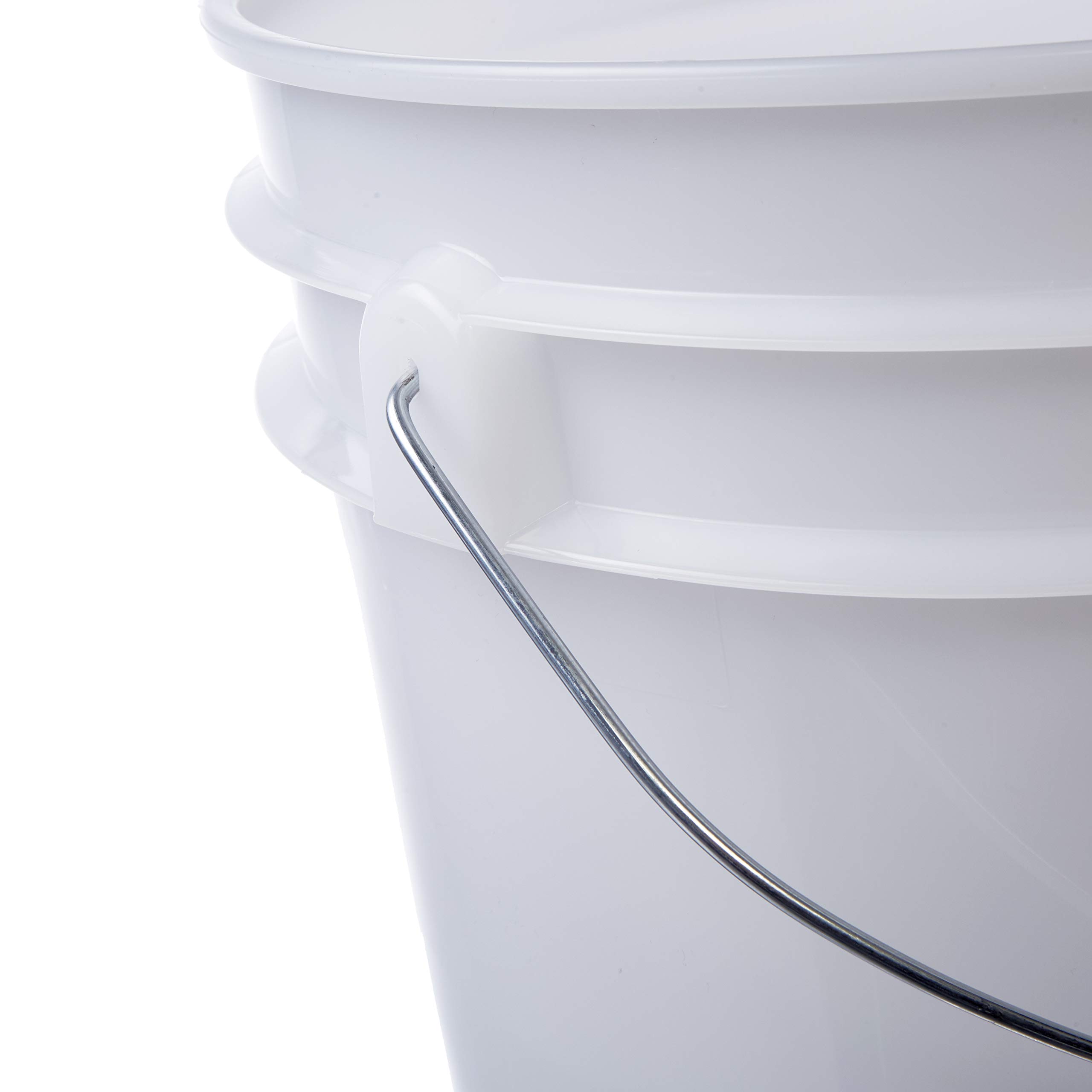 Letica Premium 3.5 Gallon Bucket, HDPE, Natural, 5 Pack