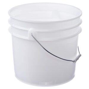 letica premium 3.5 gallon bucket, hdpe, natural, 5 pack