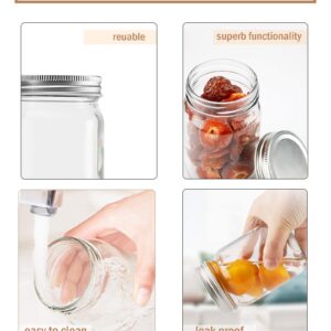 TANGLONG Mason Jars 8 oz Set of 24,Small Mason Jars,Spice Jars,8 oz Mason Jars with Lids,Small Jars with Lids,8 oz Glass Jars,Small Glass Jars with Lids