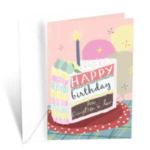 prime greetings daughter in law birthday card, made in america, eco-friendly, thick card stock with premium envelope 5in x 7.75in, packaged in protective mailer