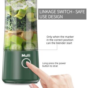 Mulli Portable Blender,USB Rechargeable Personal Mixer for Smoothie and Shakes, Mini Blender with Six Blades for Baby Food,Travel,Gym and More