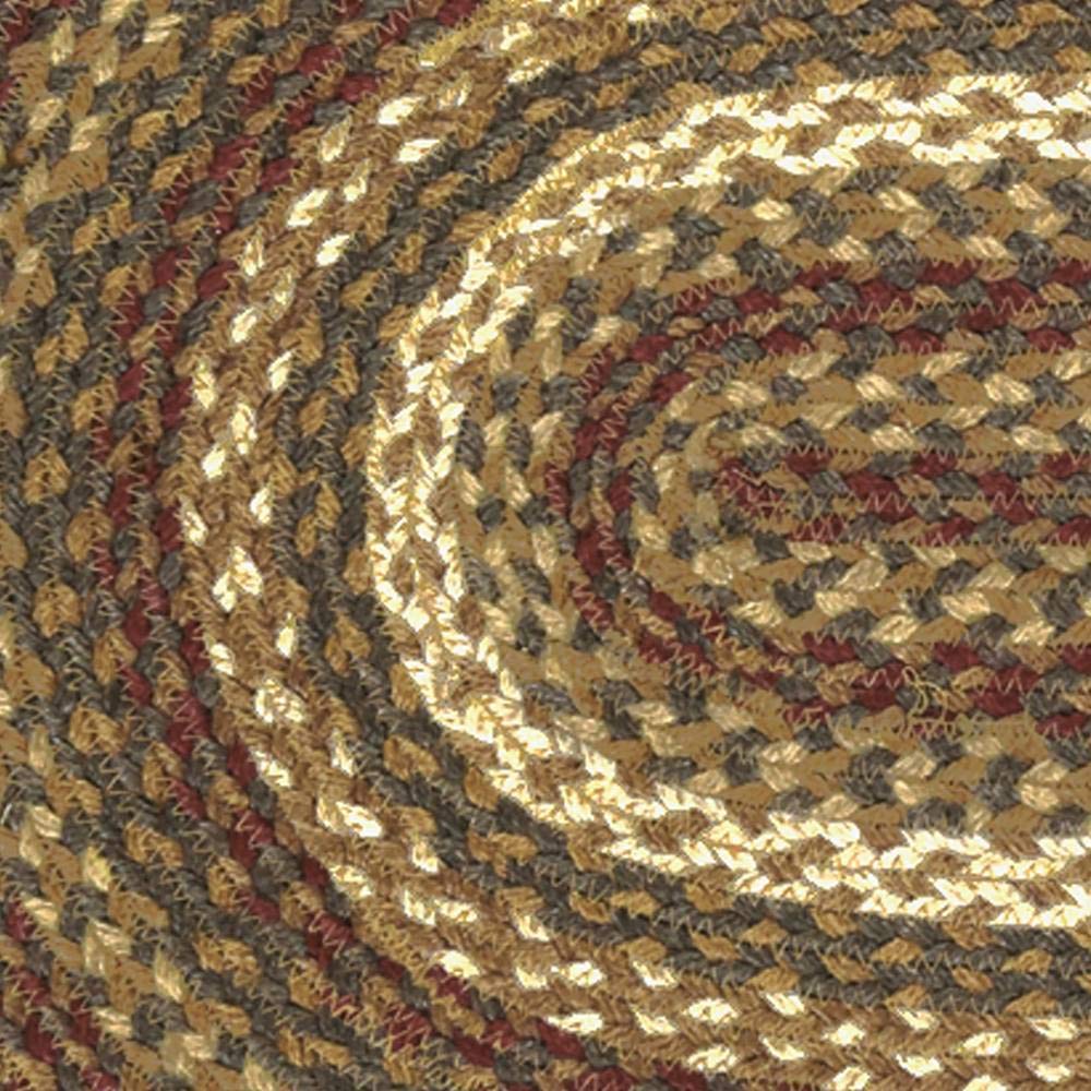 VHC Brands Tea Cabin Jute Oval Rug 20x30 Country Braided Flooring, Moss Green and Deep Red