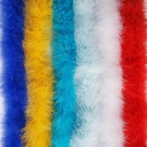 Happy Feather 2 Yards 20g Fluffy Marabou Feather Boa for DIY Craft Sewing Trim Home Wedding Party Decoration-White