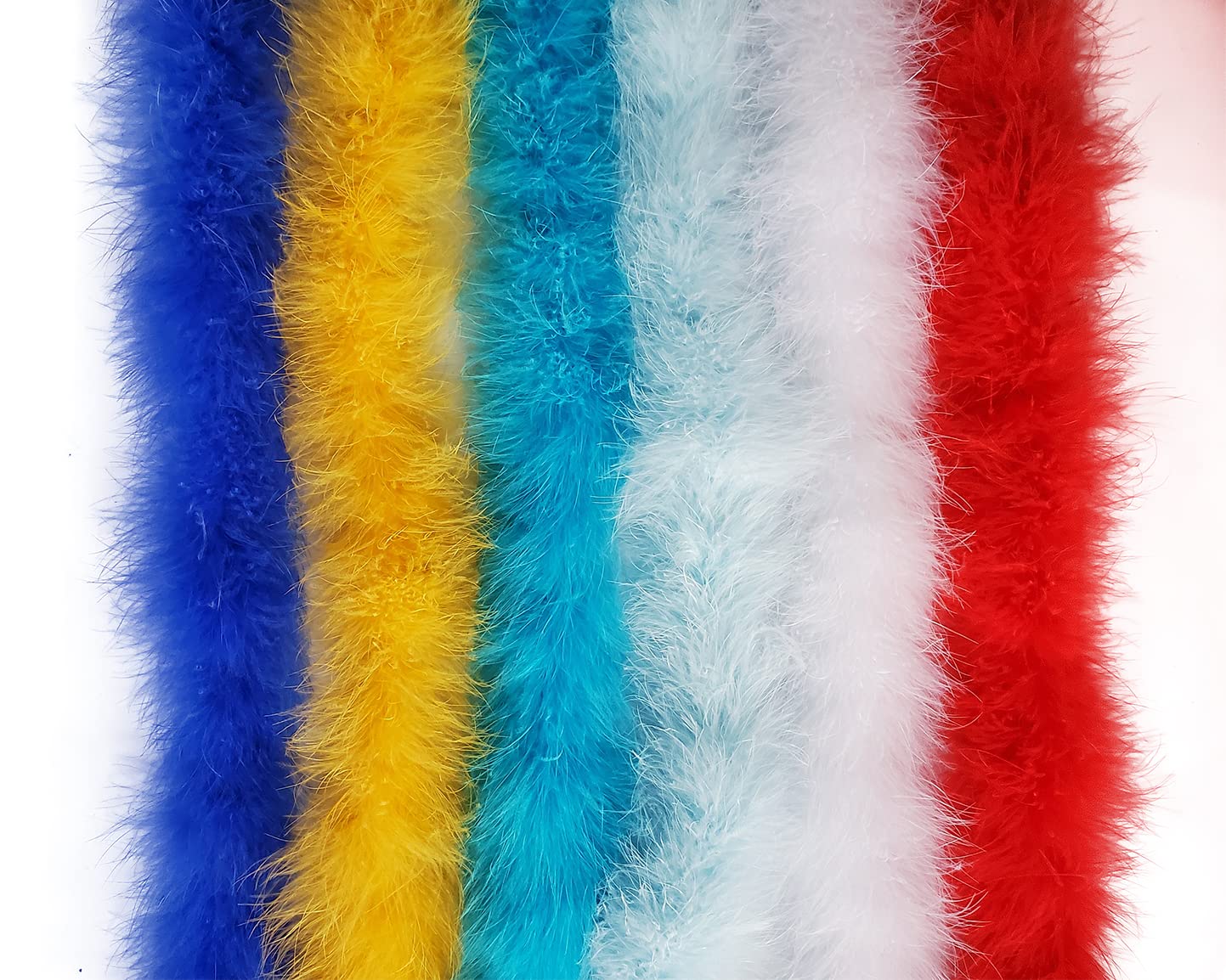 Happy Feather 2 Yards 20g Fluffy Marabou Feather Boa for DIY Craft Sewing Trim Home Wedding Party Decoration-White