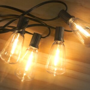 Newpow Edison Vintage String Lights Replacement Bulb, Warm Light - 2200k Shatterproof Dimmable Waterproof - 6 Pack