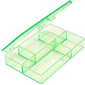 eucatus mini 5-grid plastic storage box for beading and diamond painting. green countertop or drawer storage for beads, nail art, jewelry hardware and supplies