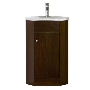 Fine Fixtures - Corner Bathroom Vanity and Sink, and Medicine Cabinet Wenge - Englewood Collection