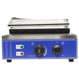 DasMarine Commercial 6Pcs Waffle Makers Hot dog Making Machine 6 Grid Crispy Machine Stainless Steel Body 1550W 110V (Blue)