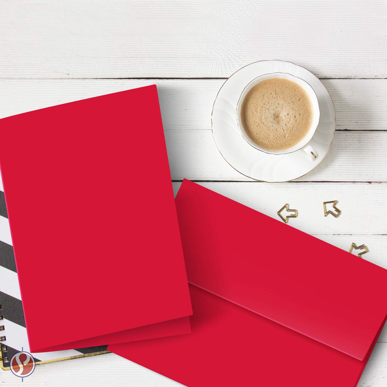 A2 Red Blank Greeting Cards and Envelopes – Great for Holidays, Christmas and 2025 New Year Greetings, Invitations and Thank You Cards | 4.25" x 5.5" (When Folded) | 25 Cards and Envelopes per Pack