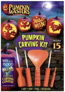 pumpkin carving kit w/pattern book - 15 pieces