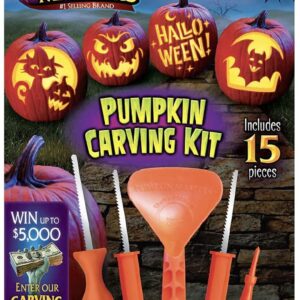 Pumpkin Carving Kit w/Pattern Book - 15 Pieces