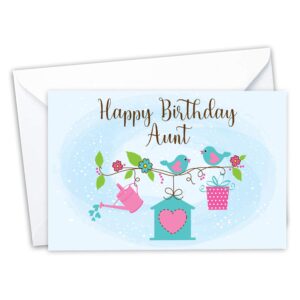 prime greetings birthday card aunt, made in america, eco-friendly, thick card stock with premium envelope 5in x 7.75in, packaged in protective mailer