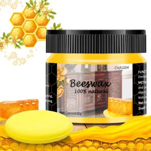 cargen beeswax furniture polish, wood seasoning beeswax for furniture wood polish for floor tables chairs cabinets for home furniture to protect and care 1pcs wood wax and sponge.