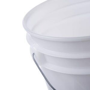 Letica Premium 3.5 Gallon Bucket, HDPE, Natural, 5 Pack