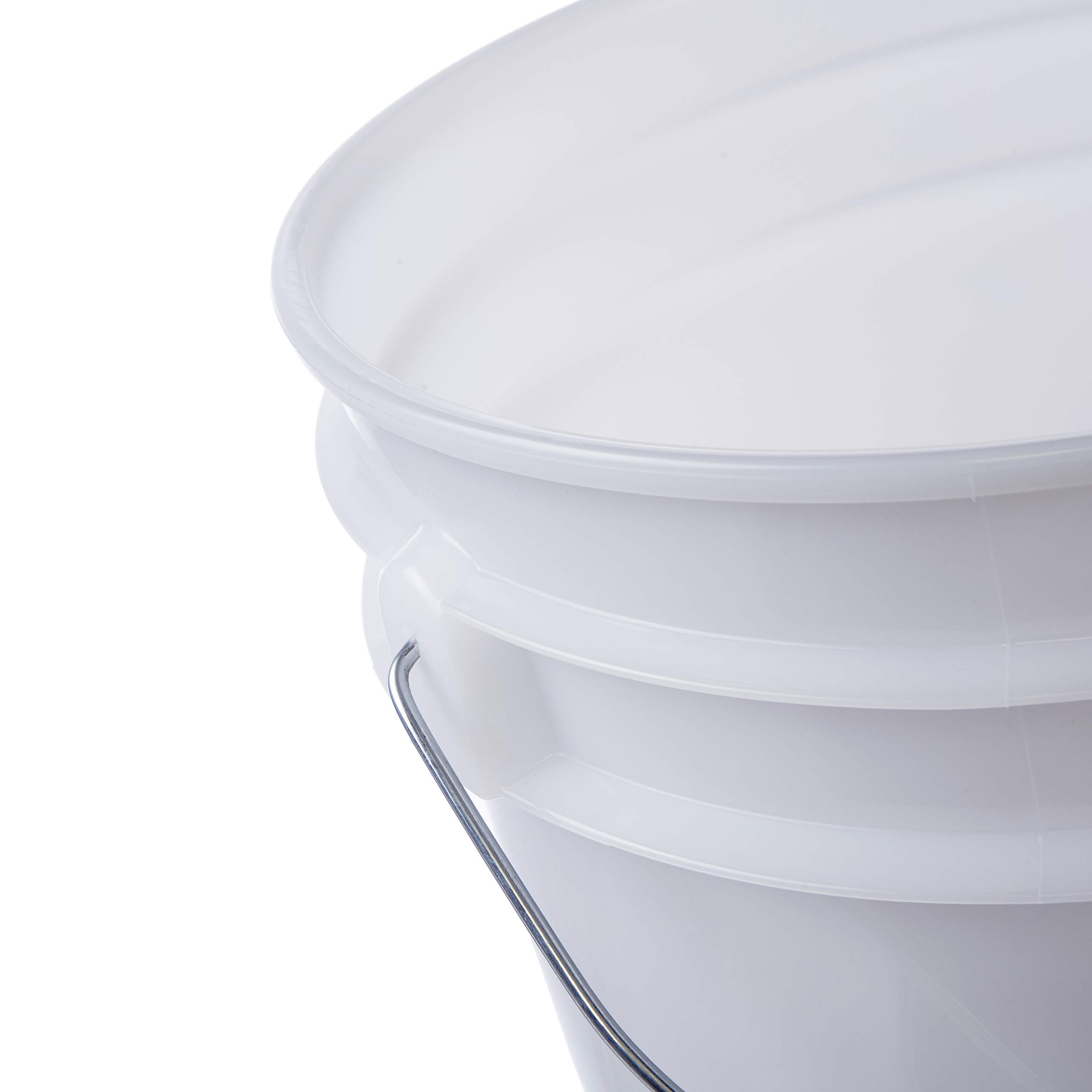 Letica Premium 3.5 Gallon Bucket, HDPE, Natural, 5 Pack