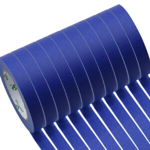 BOMEI PACK 10Pcs Blue Painters Tape, 5.5Mil 3/4in 55y, Residue Free Wall Painting Masking Tape with Sharp Lines