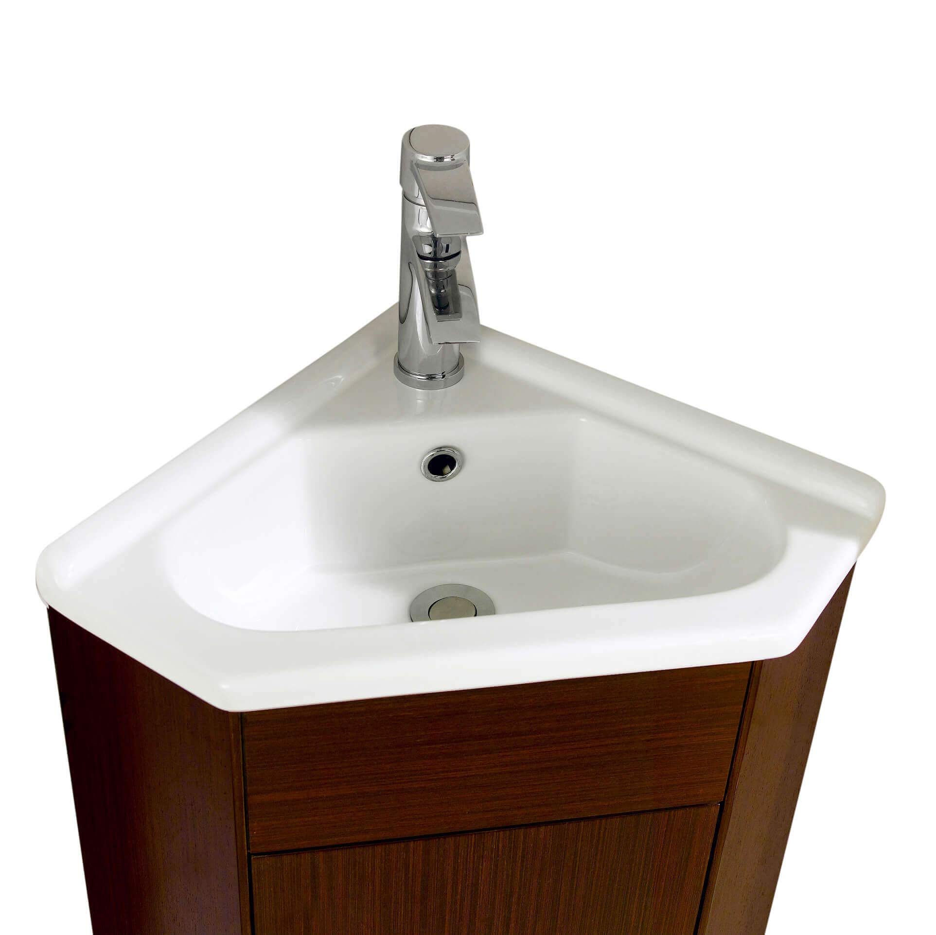 Fine Fixtures - Corner Bathroom Vanity and Sink, and Medicine Cabinet Wenge - Englewood Collection