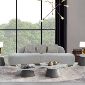 Pasargad Home Simona Sofas, W110.6 xD50.08 xH29, Grey